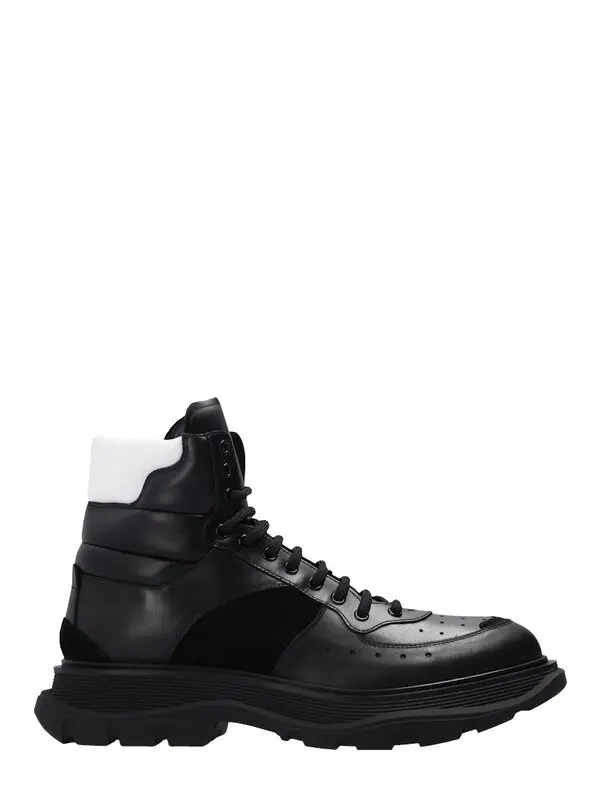 Alexander McQueen Lace-up Ankle Boots - Black/white