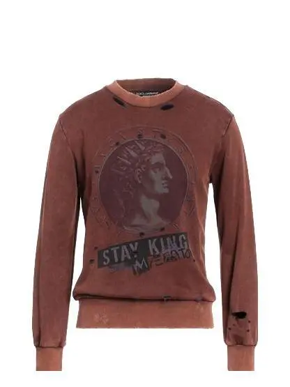 Dolce & Gabbana Cotton French Terry Sweatshirt - Brown