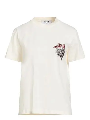 MSGM Cotton T-shirt With Appliqués - White