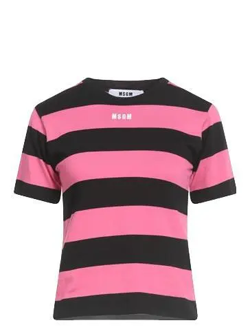 MSGM Cotton Jersey Striped T-shirt - Fuchsia