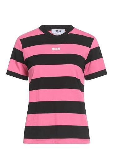 MSGM Striped Printed T-shirt - Fuchsia