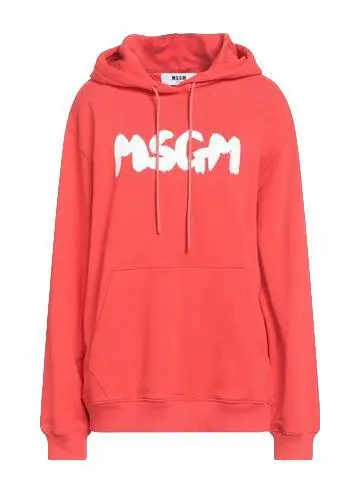MSGM Cotton French Terry Sweatshirt - Tomato Red