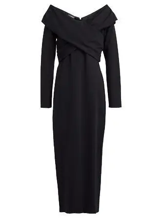Emporio Armani Viscose Blend Maxi Dress - Black
