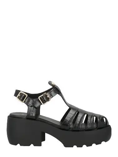 Maje Leather Fisherman Sandals - Black
