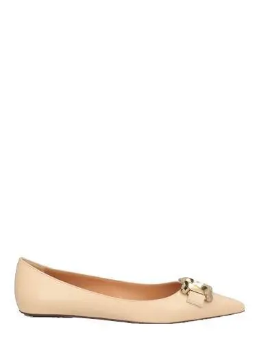 TOD'S Ballet Flats Leather Cream - White