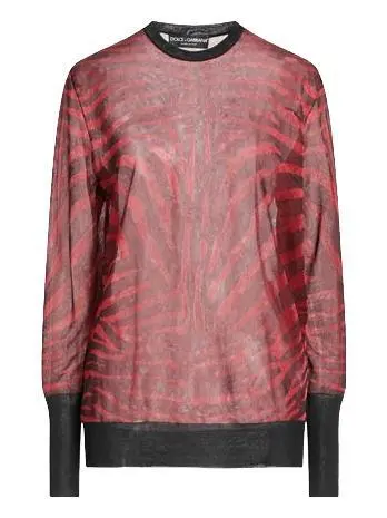 Dolce & Gabbana Zebra-print Lightweight Knit Sweater - Red