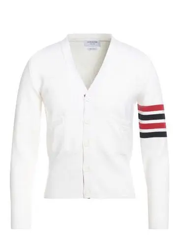 Thom Browne Cardigan In Merino Wool - White