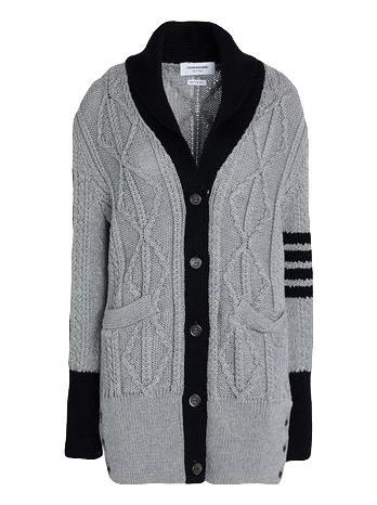 Thom Browne Light Virgin Wool Cardigan - Light Grey