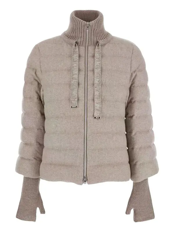 Herno Quilted High-neck Jacket - Grey