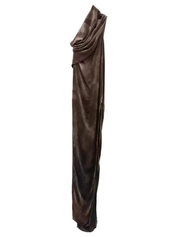 Rick Owens Draped One-shoulder Velvet Gown - Brown