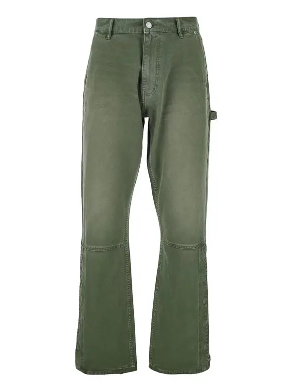PURPLE BRAND Relaxed Fit Pants With Logo Patch - Green