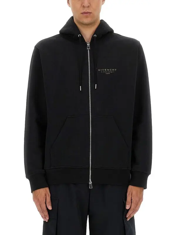 Givenchy Cotton Zip-up Hoodie - Black