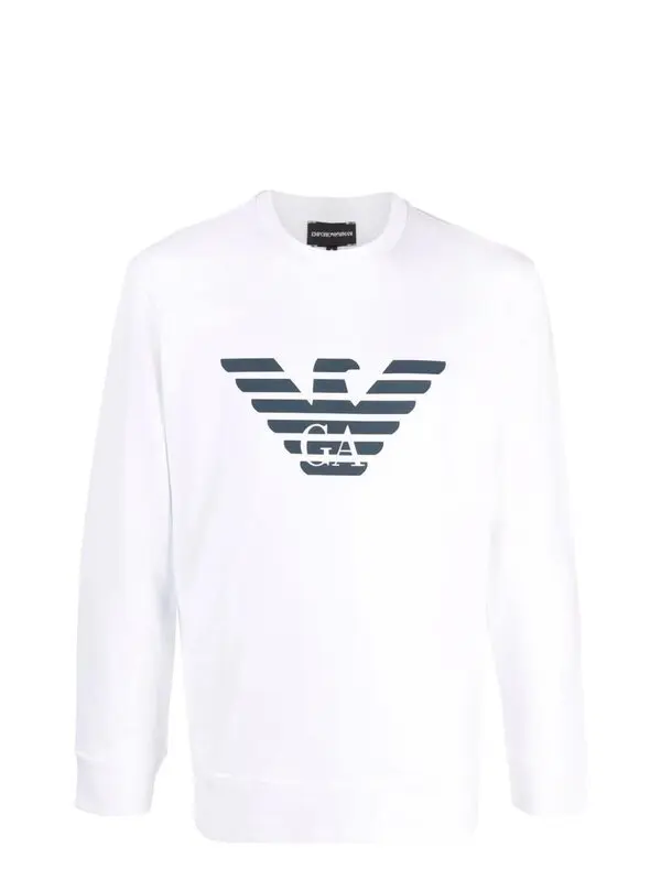 Emporio Armani Logo Print Sweater - White