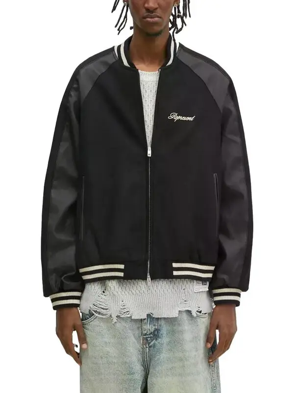 REPRESENT Embroidered Bomber Jacket - Black