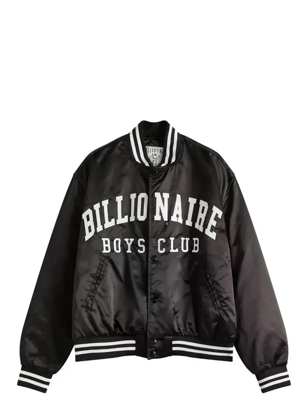 BILLIONAIRE BOYS CLUB Varsity Satin Jacket - Black