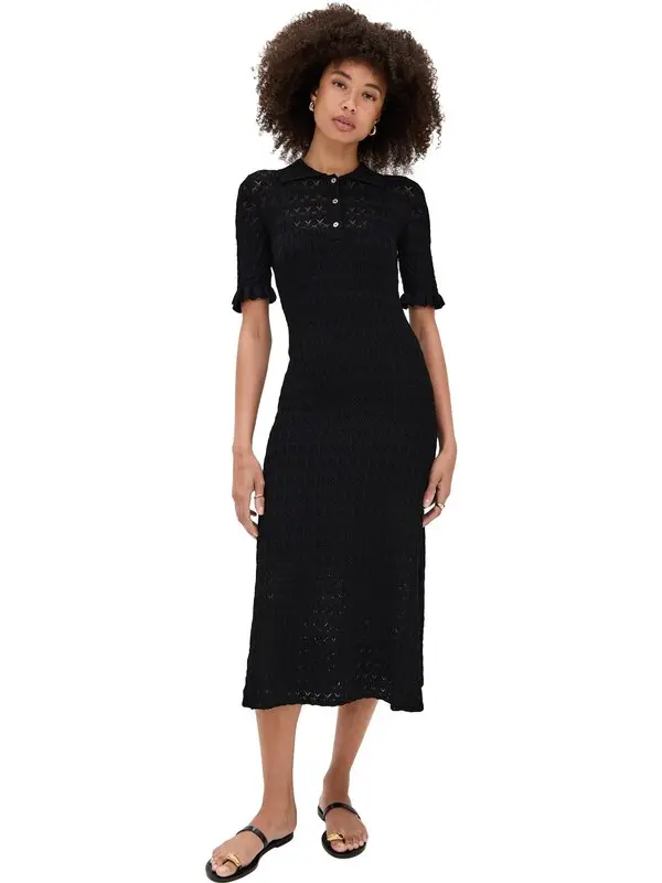 Sea Rue Knit Midi Dress - Black