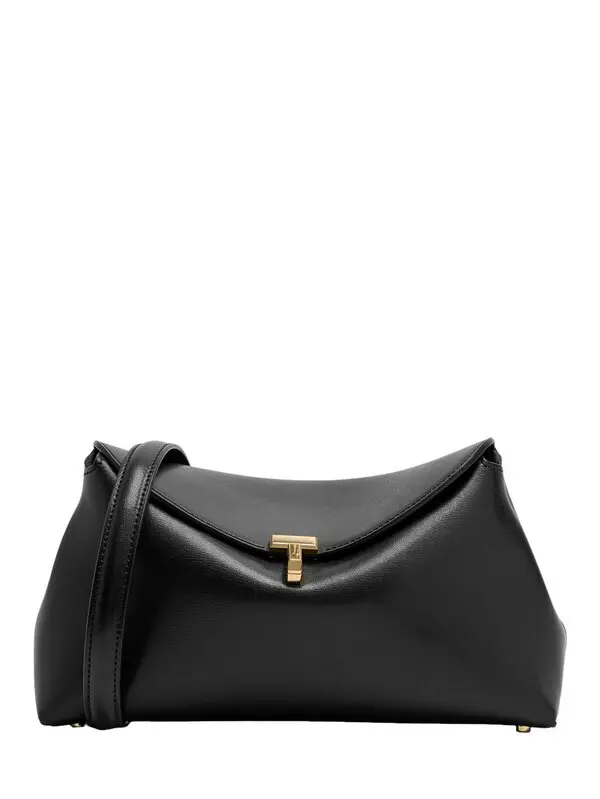 TOTEME T-lock Leather Clutch - Black