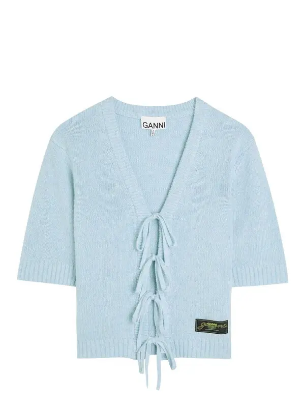 GANNI Future Wool-blend Cardigan - Blue