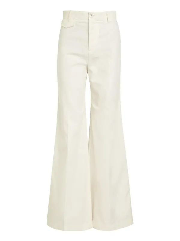Chloé Flared-leg Cotton-canvas Trousers - White