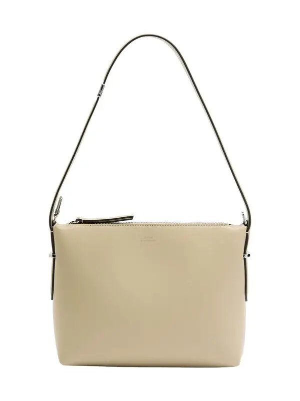 TOTEME Bevel Leather Top Handle Bag - Light Grey