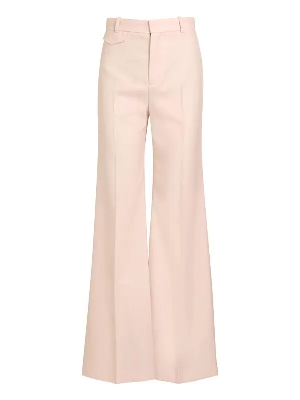 Chloé Flared-leg Wool Trousers - Pink
