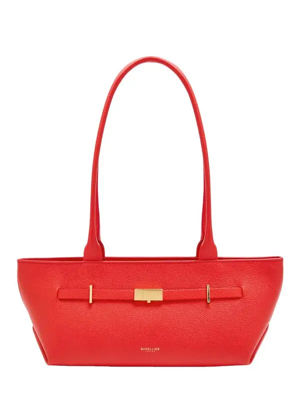DEMELLIER Grained Leather Shoulder Bag - Red