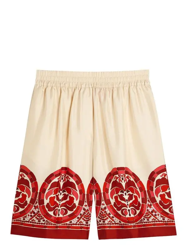 La DoubleJ Palazzo Printed Silk-twill Shorts - Multicoloured