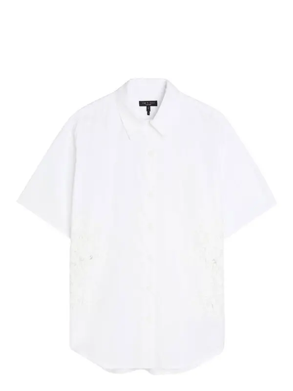 Rag & Bone Amy Guipure-lace Cotton-poplin Shirt - White