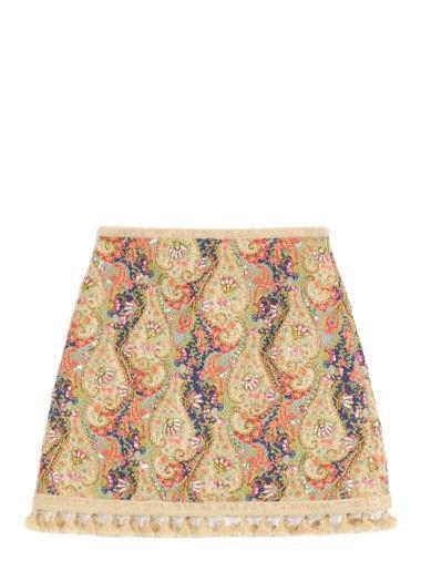 Valentino Garavani Embroidered Paisley Print Short Skirt - Multicolour