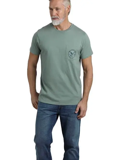 WEIRD FISH Tidal Branded Pocket T-shirt - Dusty Teal