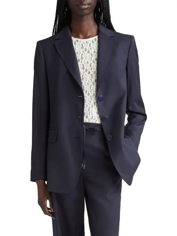 Max Mara Virgin Wool Blazer - Navy