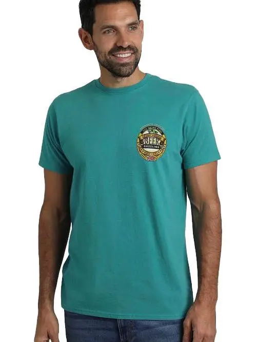 WEIRD FISH Beer Guzzling Back Print Artist T-shirt - Viridis