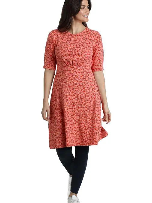 WEIRD FISH Cassandra Jersey Swing Dress - Crimson