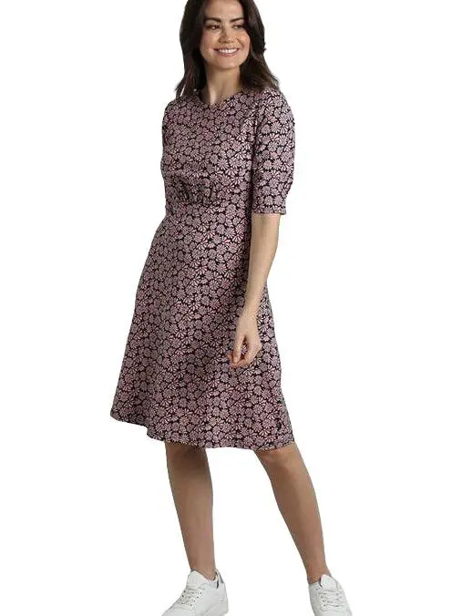 WEIRD FISH Cassandra Jersey Swing Dress - Tea Rose