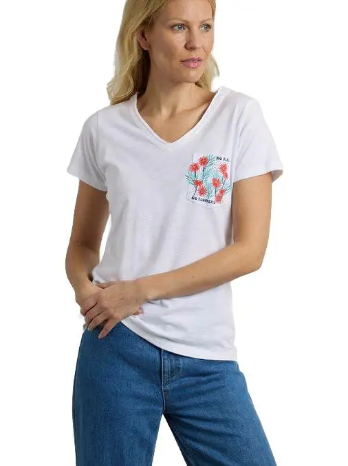 WEIRD FISH Slub Pocket T-shirt - White