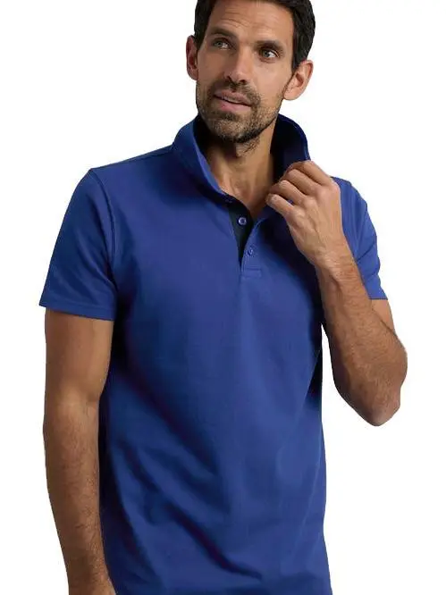WEIRD FISH Miles Pique Polo - Cobalt Blue