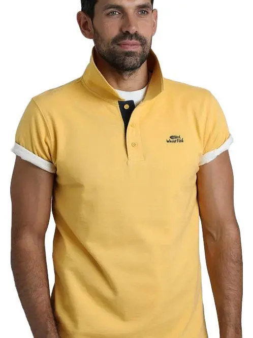 WEIRD FISH Miles Pique Polo - Lemon