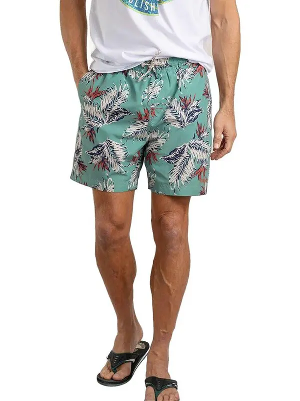 WEIRD FISH Belukha Printed Swim Shorts - Mineral Blue
