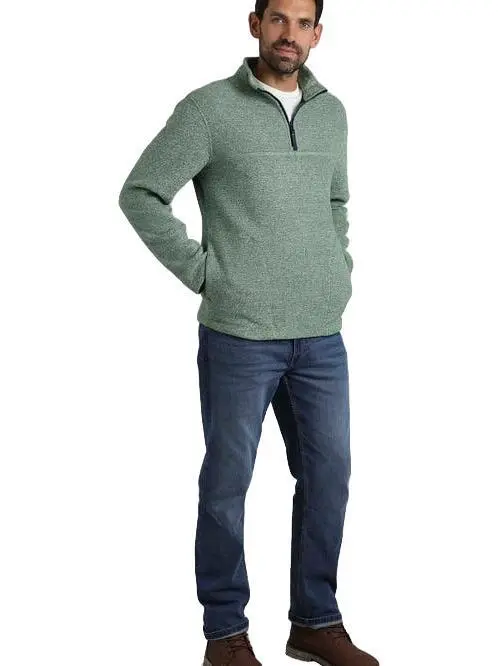 WEIRD FISH Laramie 1/4 Zip Fleece - Olive
