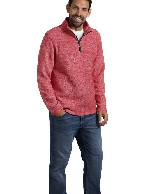 WEIRD FISH Laramie 1/4 Zip Fleece - Tango Red