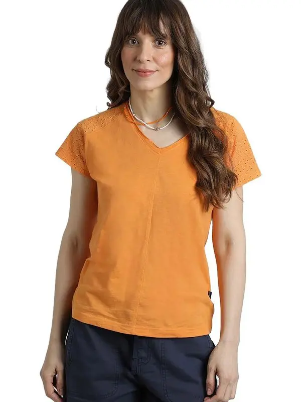 WEIRD FISH Pernille Cutaway T-shirt - Orange