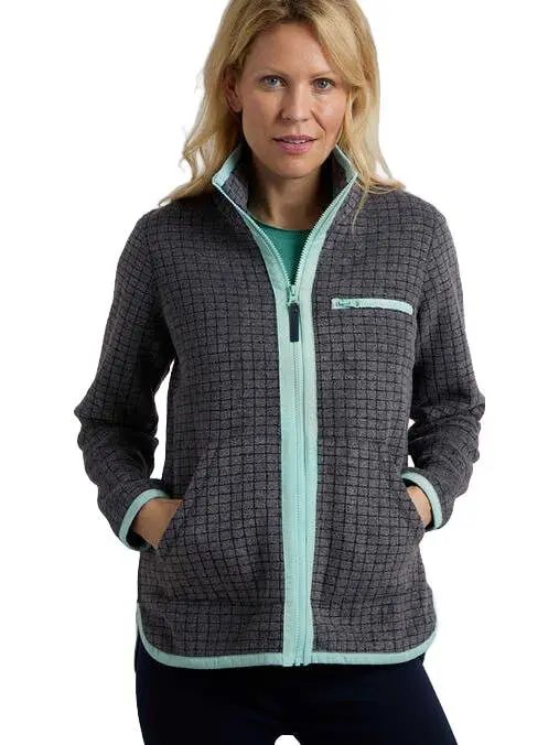 WEIRD FISH Tilly 1/4 Zip Grid Fleece - Navy
