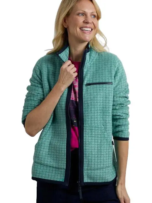 WEIRD FISH Tilly 1/4 Zip Grid Fleece - Viridis