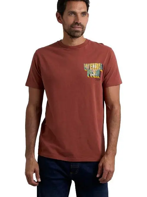WEIRD FISH Wild Life Back Print Graphic T-shirt - Paprika