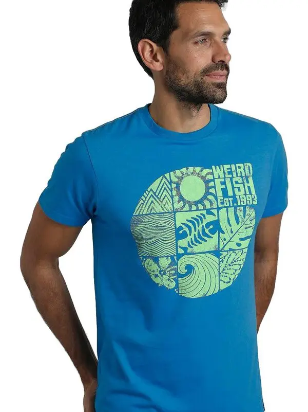 WEIRD FISH Summer Sector Graphic T-shirt - Lagoon Blue