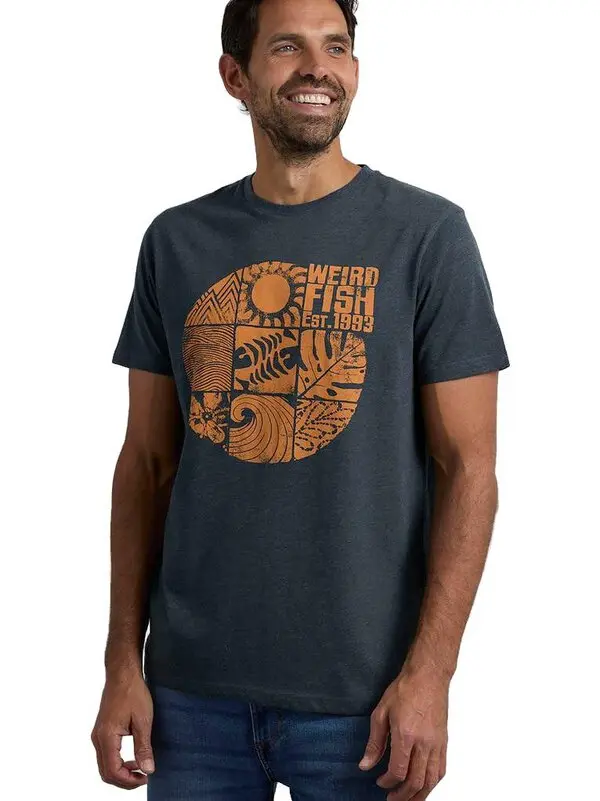 WEIRD FISH Summer Sector Graphic T-shirt - Navy