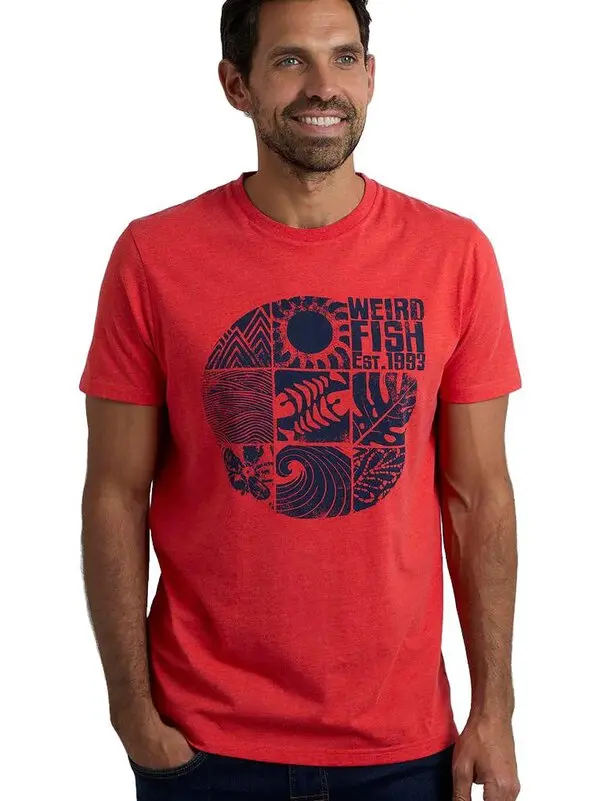 WEIRD FISH Summer Sector Graphic T-shirt - Retro Red