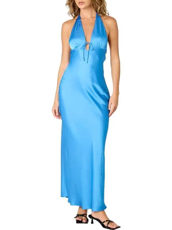 NIA Otis Halter Maxi Dress - Cobalt