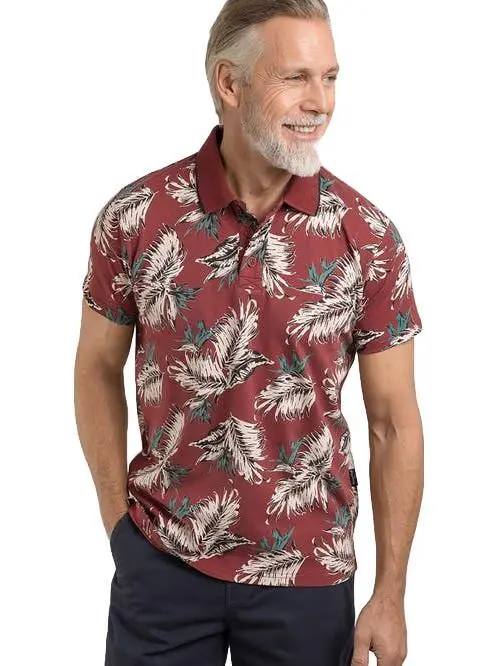 WEIRD FISH Sarat Printed Polo - Paprika