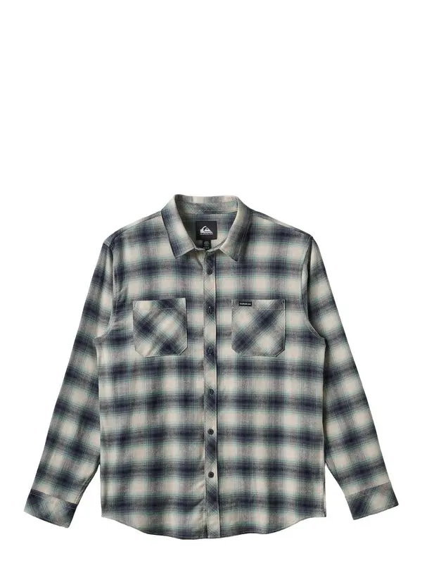 Quiksilver Terrace Ombre Check Stretch Flannel Button-up Shirt - Moonstruck